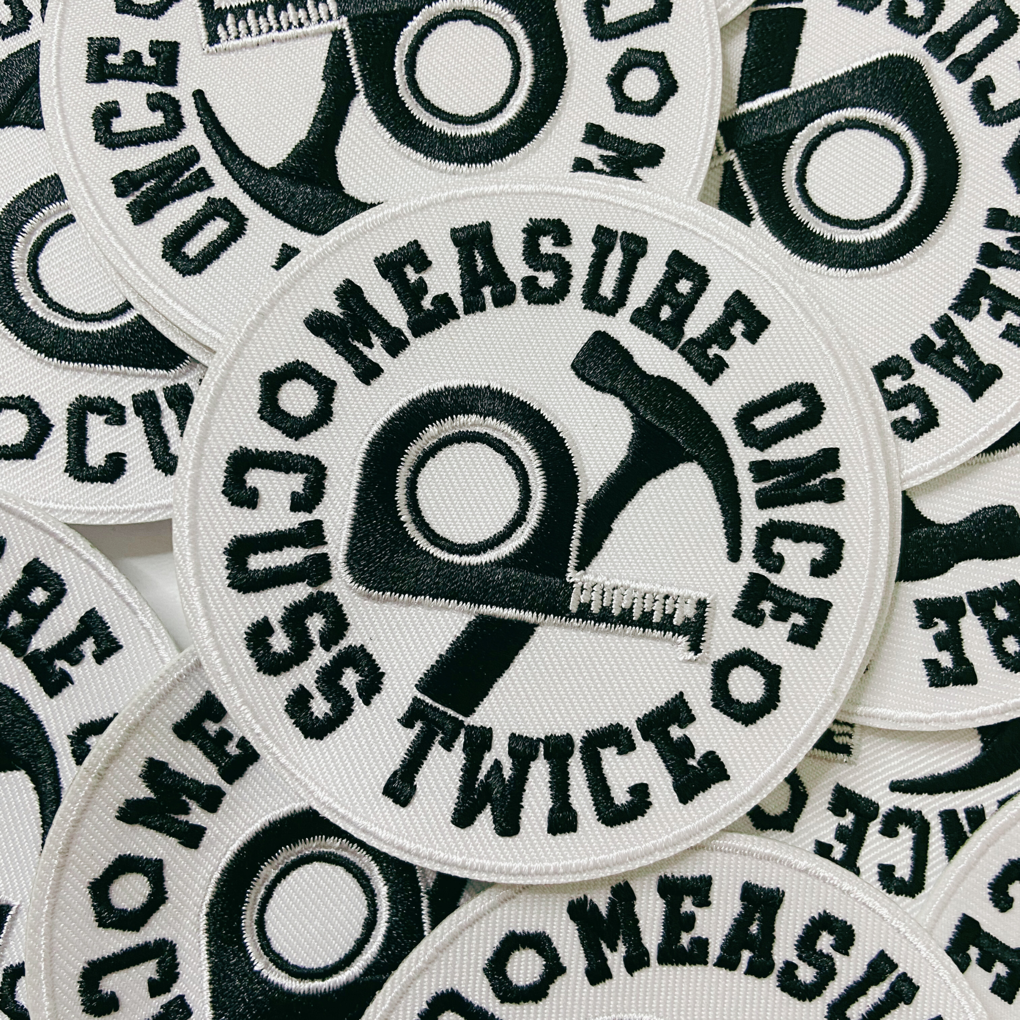 3" Measure Once - Cuss Twice - Embroidered Hat Patch – TEELUX