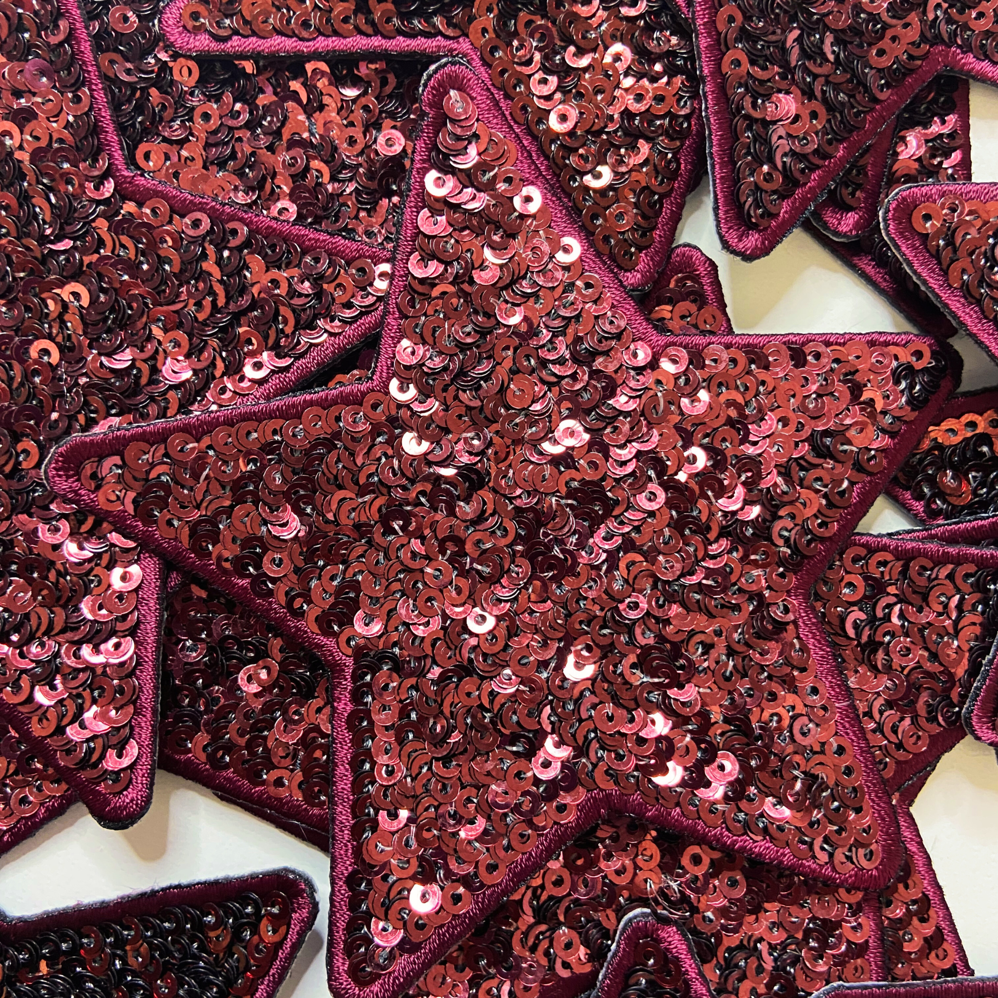 4" Maroon Star - Sequin Embroidered Hat Patch – TEELUX