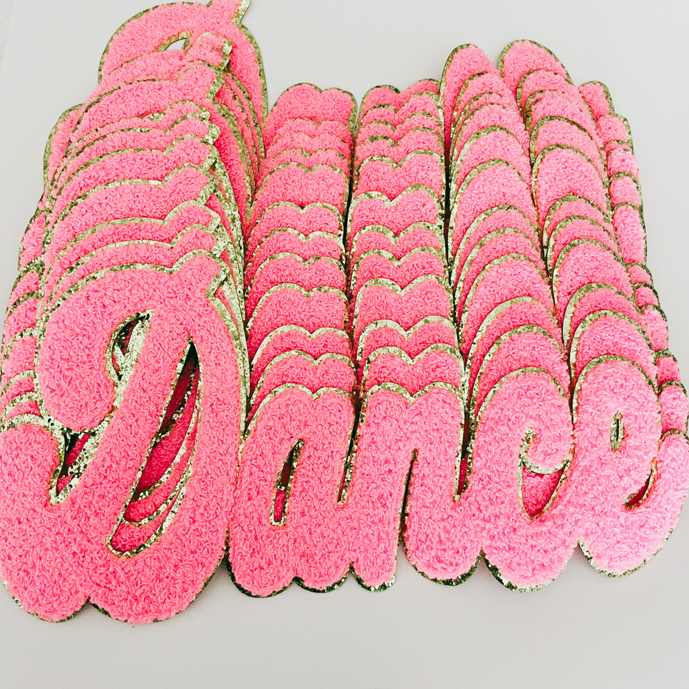 Chenille Dance in Pink 11" x 6" - Chenille Patch – TEELUX